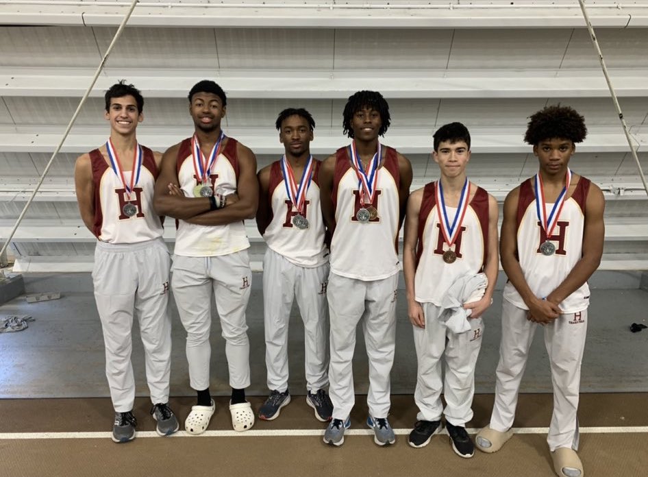 Winter track team poses for a picture after meet at Lehigh University ...